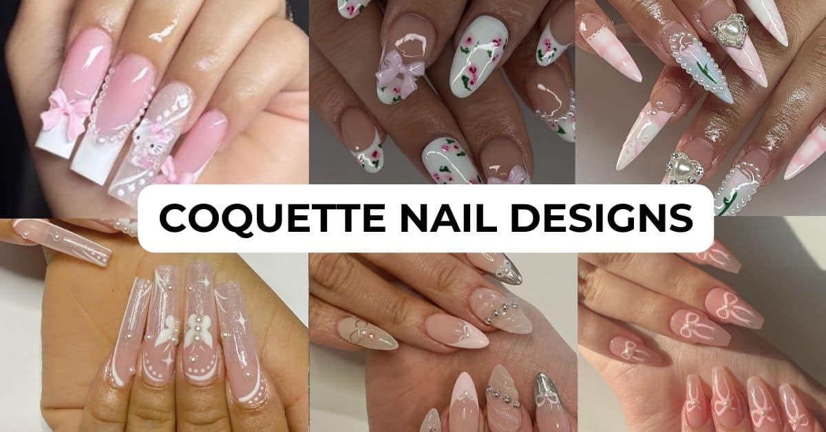 35+ Cute Coquette Nail Ideas: Pink, short, long Nail designs - Real ...