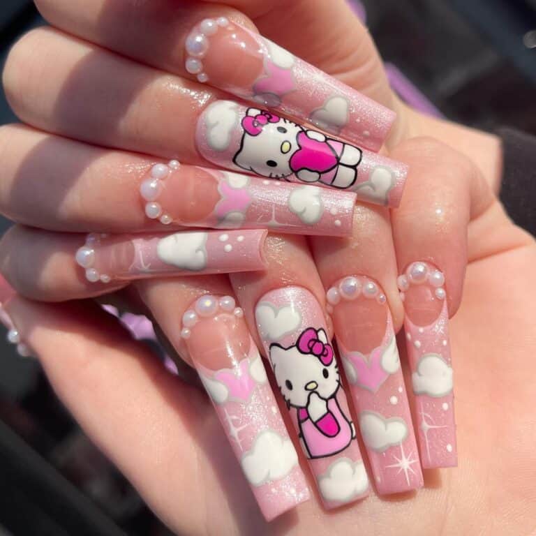 25 Gorgeous Hello Kitty Nail Designs to recreate for your next Nails ...