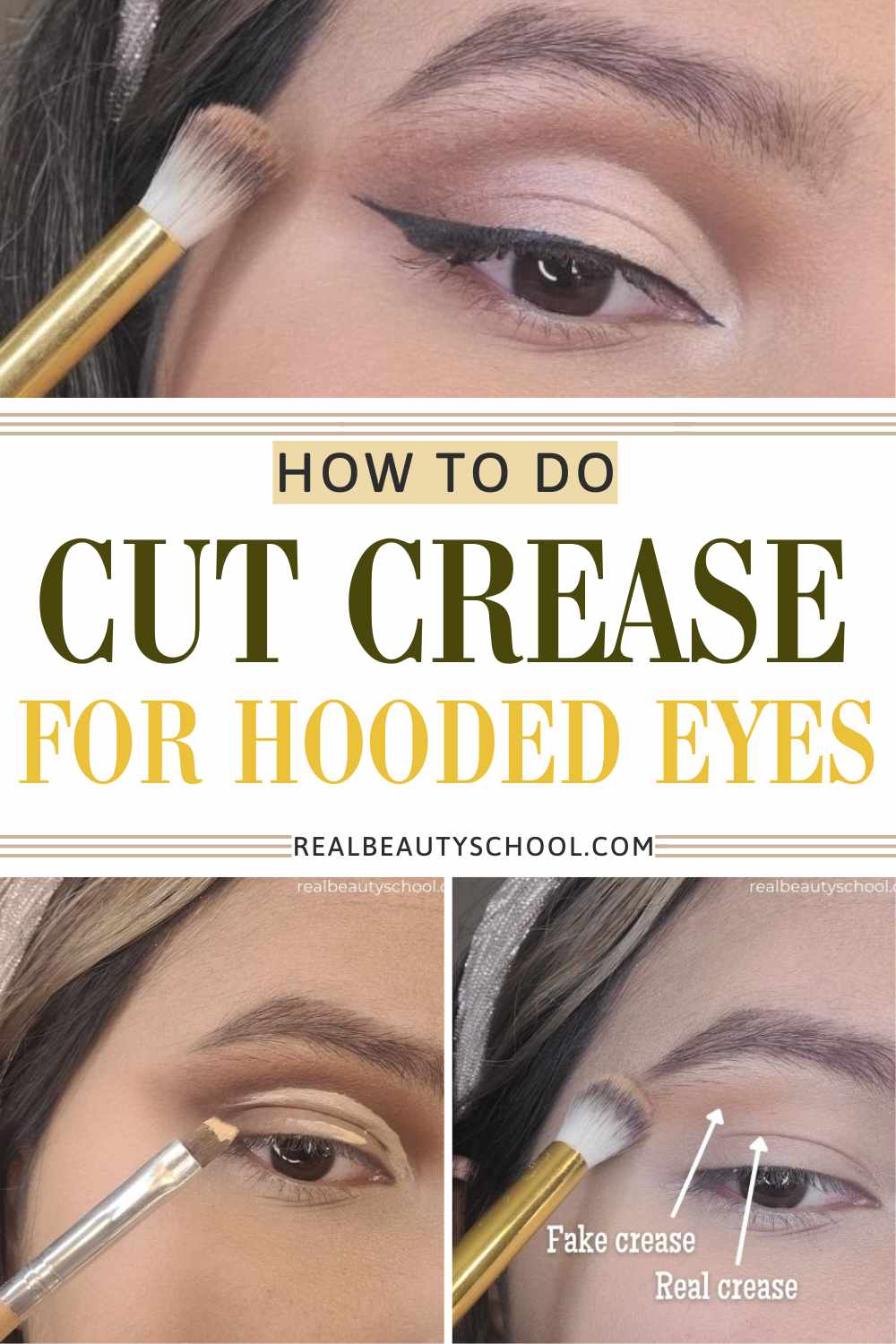 My Hooded Eye Cut Crease Hack: Step by Step tutorial - Real Beauty School